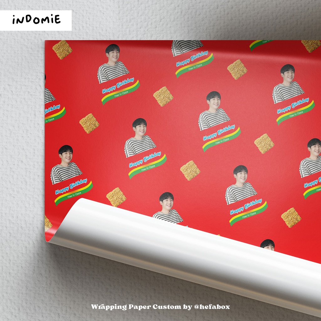 Jual Kertas Kado Custom Pattern Foto / Wrapping Paper Custom Hefabox ...