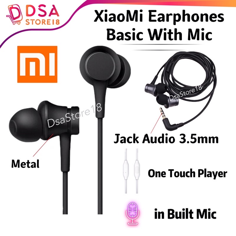 Jual Headset Xiaomi / Mi Earphone Basic - With Mic Ultra Deep Bass ...