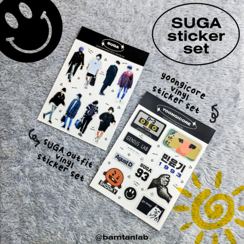 Jual SUGA STICKER SET / SUGA OUTFIT STICKER / YOONGICORE STICKER ...