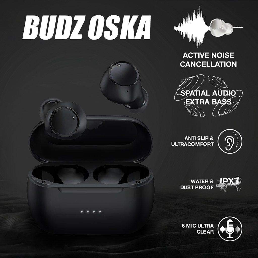 Jual Budz Oska Earphone Wireless TWS Bluetooth Headset Gaming Sport ...