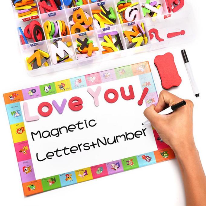 Jual Papan Magnet Aphabets/Magnetic Letters Kit Double-Side Magnet ...