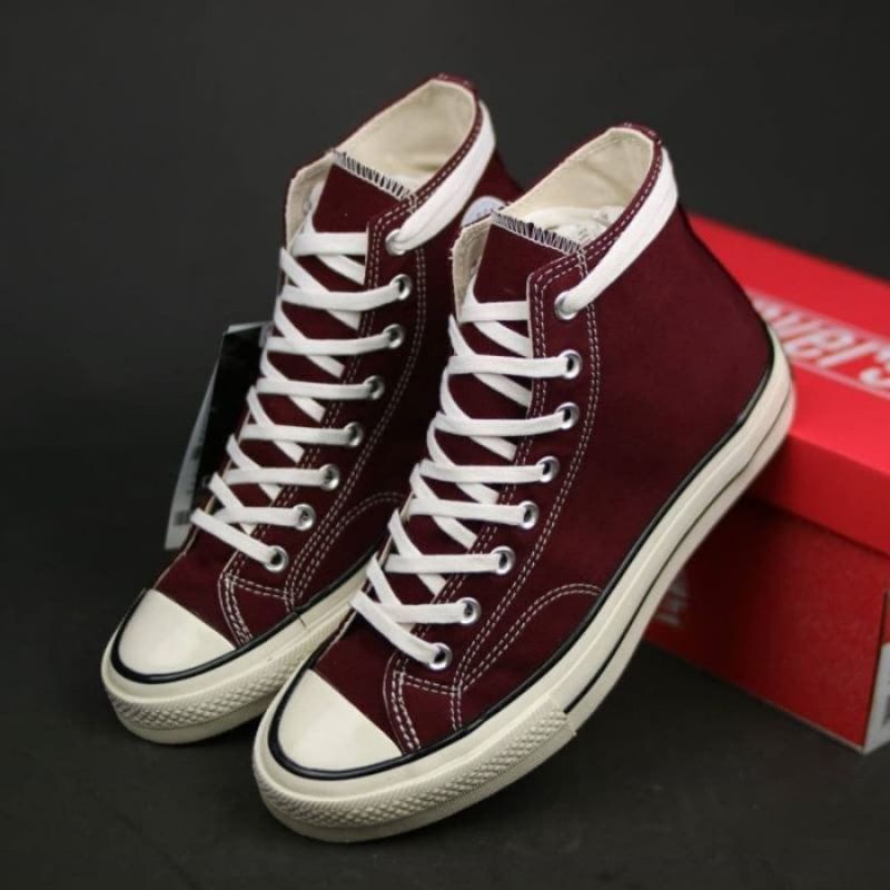 Jual Sepatu Converse 70s High Maroon Burgundy/Converse 70s Dark Red ...