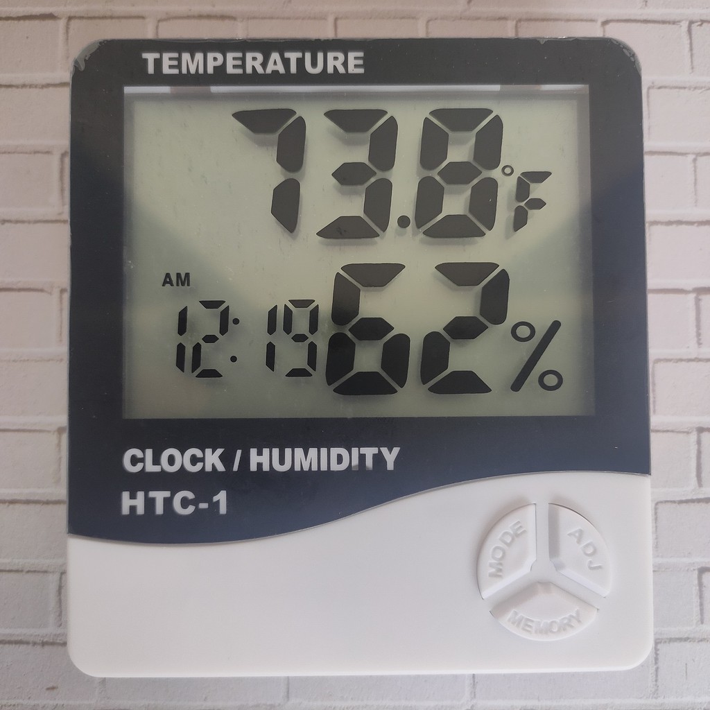 Jual HTC-1 Thermometer Hygrometer Clock Digital / Alat Ukur Higrometer ...