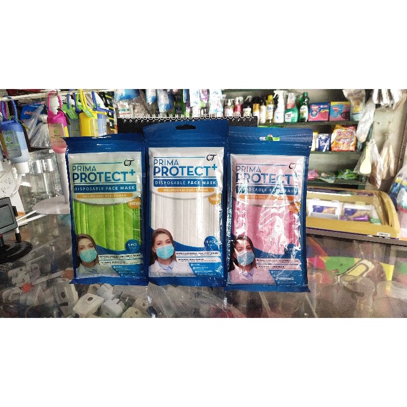 Jual Prima Protect+ Disposable Face Mask Masker Earloop 3 Ply Lapis 1 ...