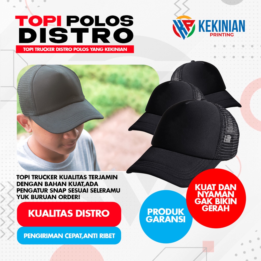 Jual Topi Custom Nama / Topi Sablon Desain Sendiri / Trucker Hat ...