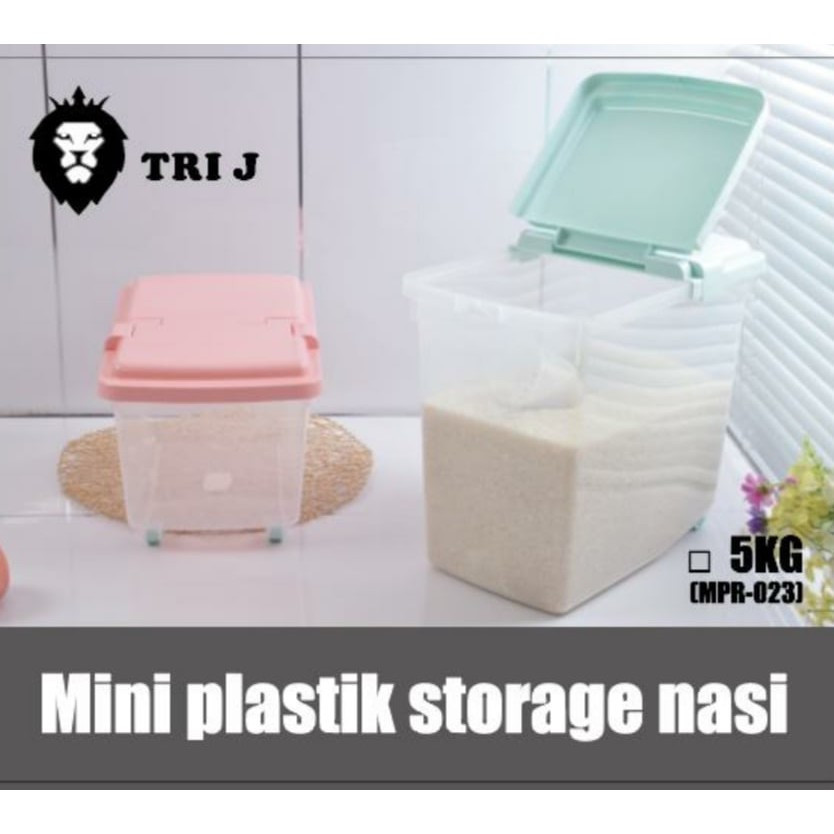 Jual RICE BOX 5 KG PLUS GELAS TAKAR TEMPAT BERAS CONTAINER MULTIFUNGSI ...