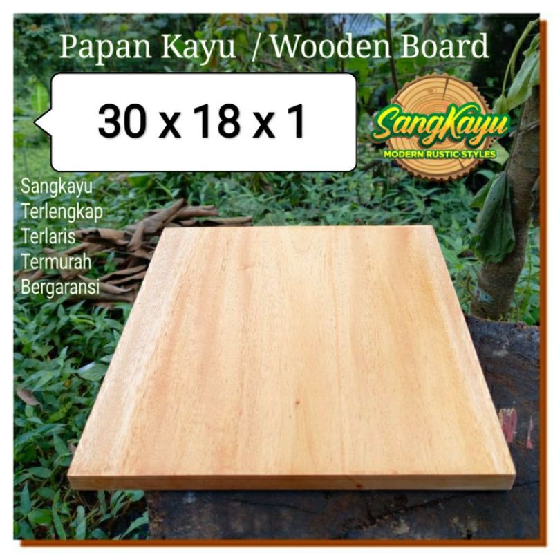 Jual Kayu papan kayu 30x18x1cm talenan kayu bahan craft dekorasi hiasan ...