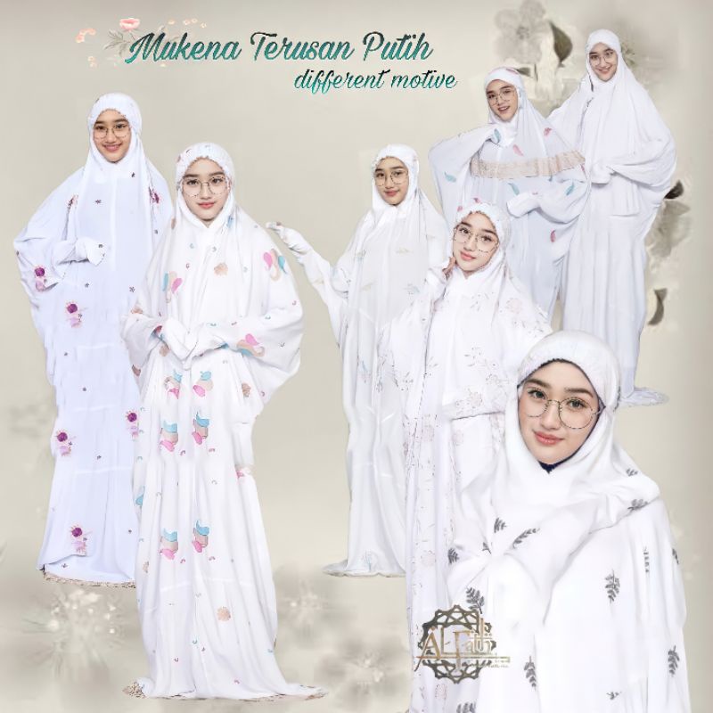 Jual Mukena Terusan Dewasa Putih Mukenah Lajuran Bordir Mukena ...