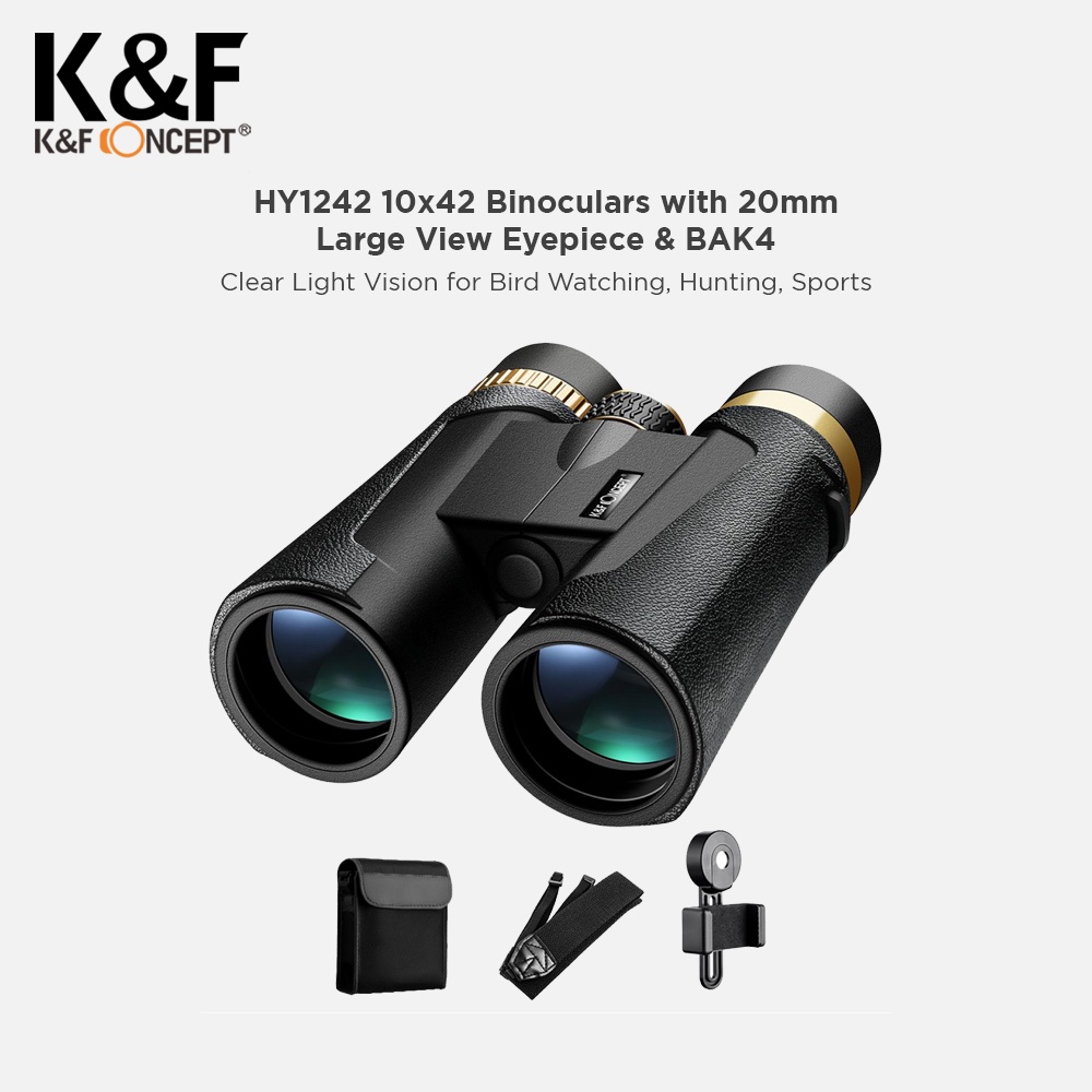 Jual K&F Concept Binocular 10x42 with Large Eyepiece - HY1242 for View Wildlife Scenery | Shopee ...