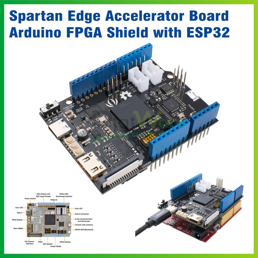 Jual Spartan Edge Accelerator Board Arduino Fpga Shield With Esp32