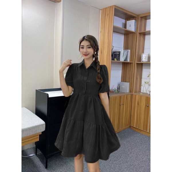 Jual Doremi Dress Simple Basic Korean Chic Style Look Collar Kerja ...