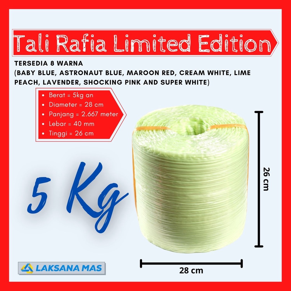 Jual Tali Rafia Plastik Laksanamas Super/Glossy Limited Edition Warna ...