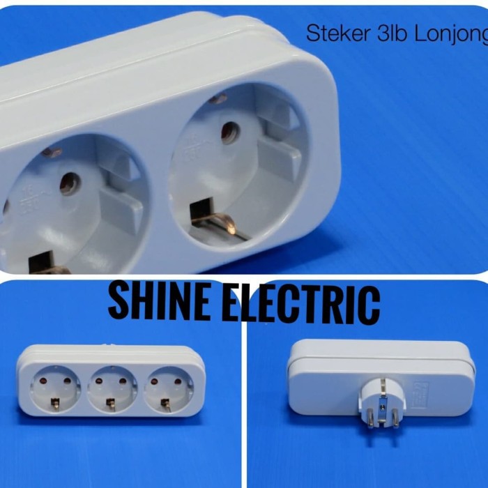 Jual Steker 3 lubang lurus stopkontak stop kontak 3lubang | Shopee ...