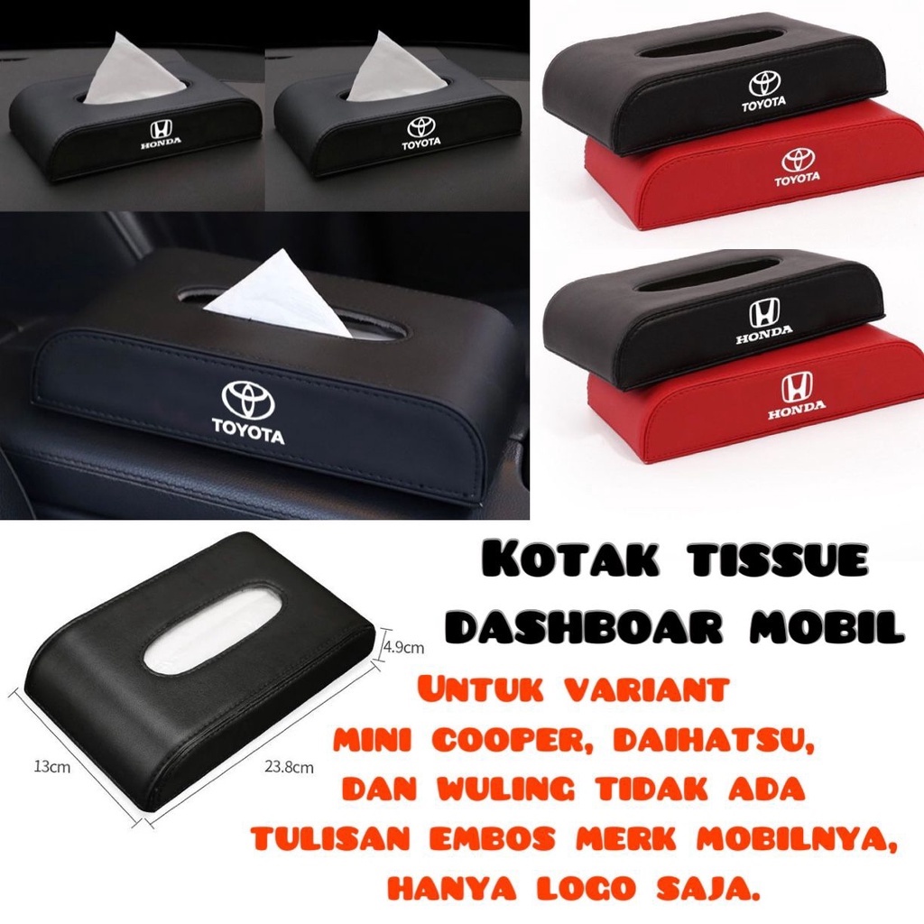 Jual Kotak Tisu Tissue Mobil Kulit Leather Dashboard Logo Mobil Premium ...