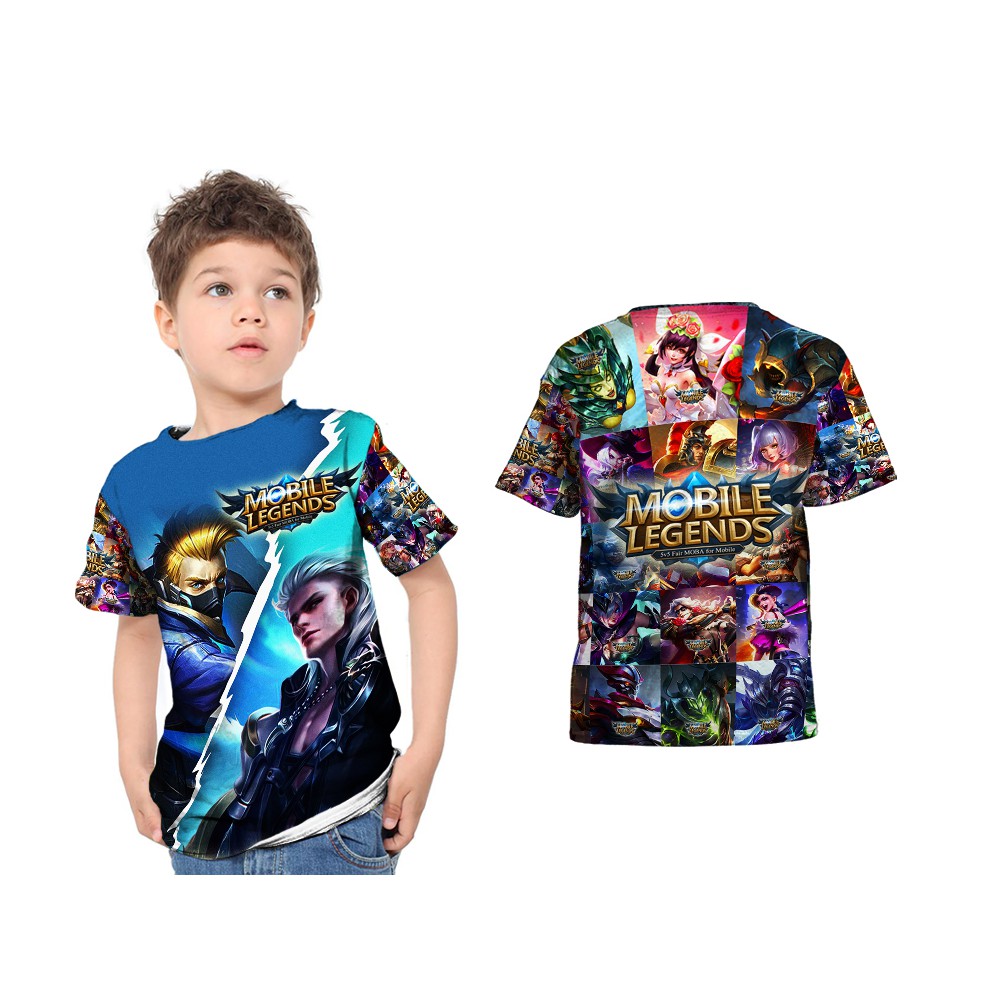 Jual Kaos Baju Anak Fullprint Custom MOBILE LEGENDS Alucard VS Hayabusa | Shopee Indonesia