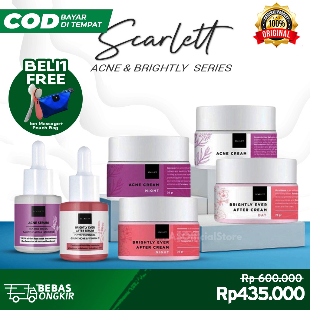 Jual Paket Lengkap Scarlett Whitening Serum Acne Brightly Ever Serum ...