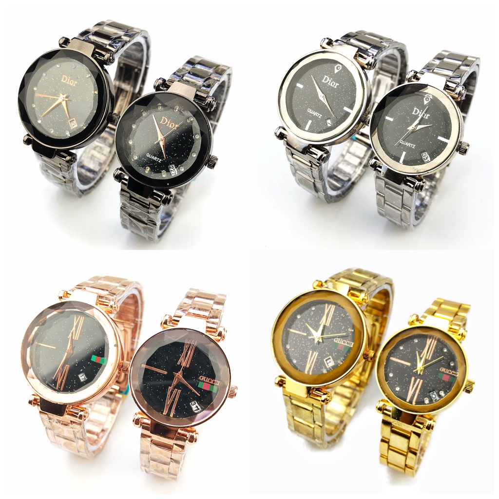 Jual COD Jam Tangan Rantai Couple Tangal Fashion Watch Analog Jam ...