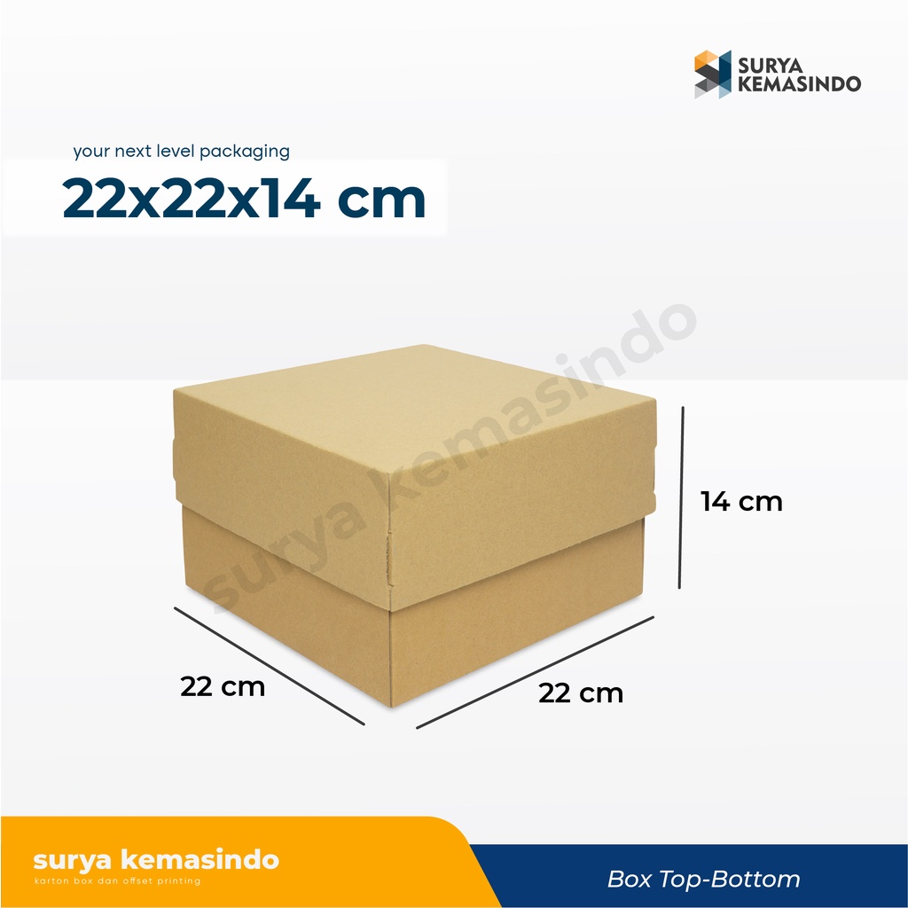 Jual Box 22x22x14 cm (Cinnamon Top/Bot) Tart/Puding/Kardus/Karton ...