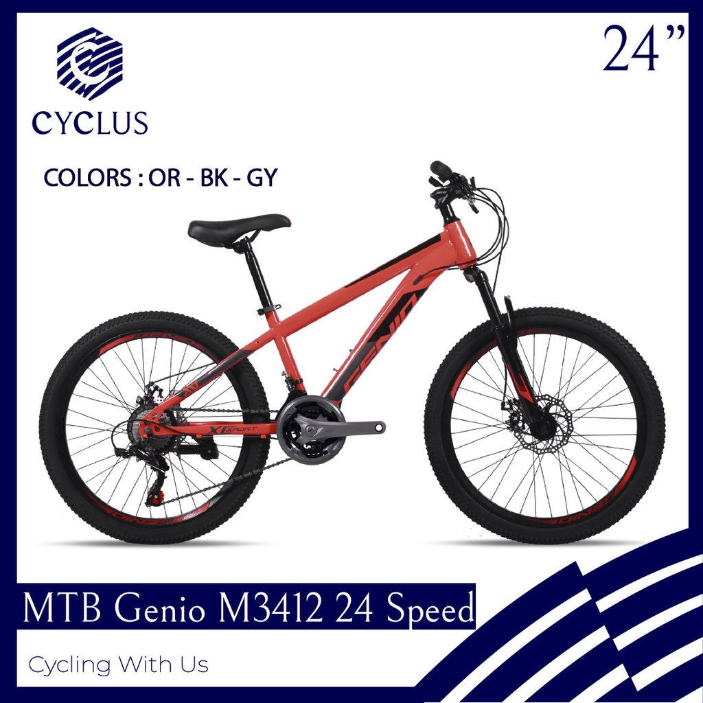 Jual Sepeda Gunung MTB Genio M3412 New 24 Speed 24 Inch | Shopee Indonesia