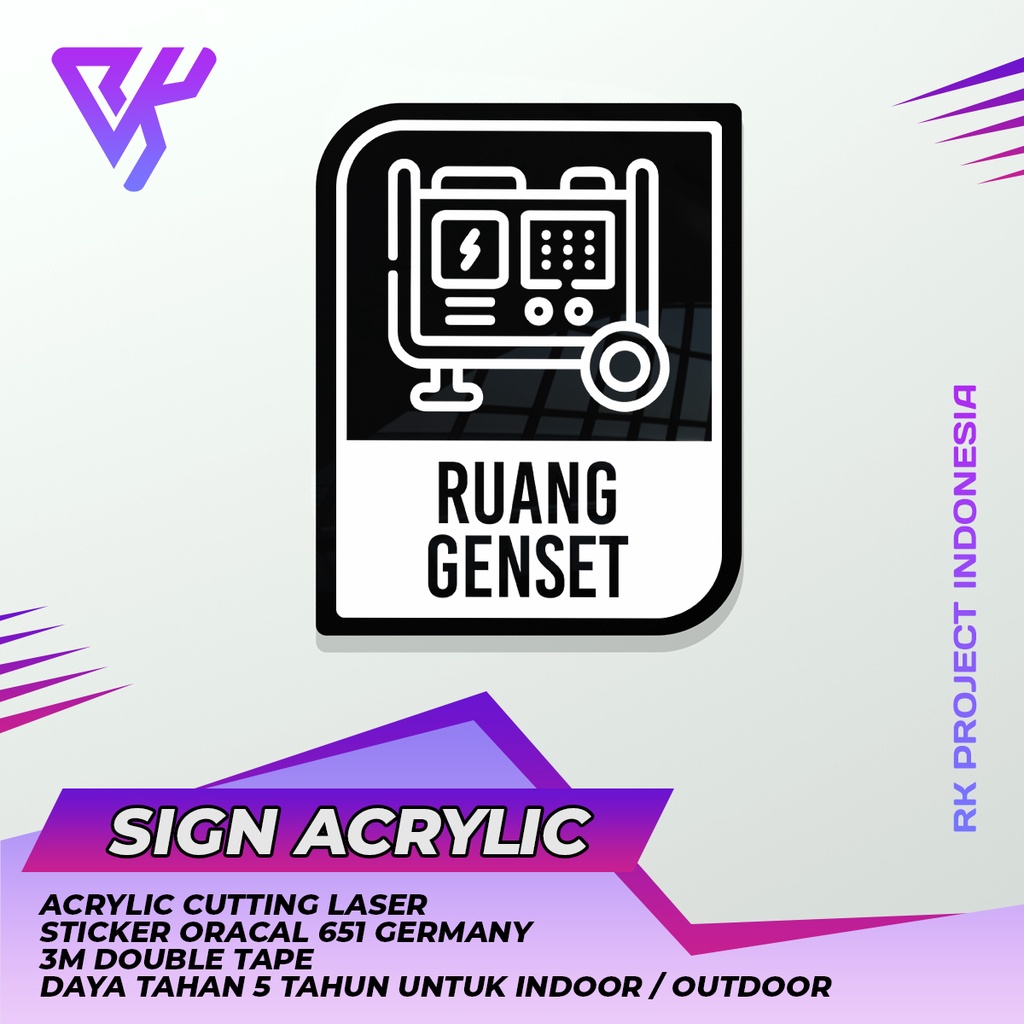 Jual RUANG GENSET PAPAN INFORMASI SIGN BOARD AKRILIK | Shopee Indonesia