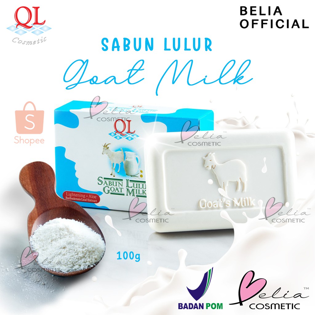 Jual BELIA QL Cosmetic Sabun Lulur Goat Milk | Sabun Putih 100g ️BPOM ...