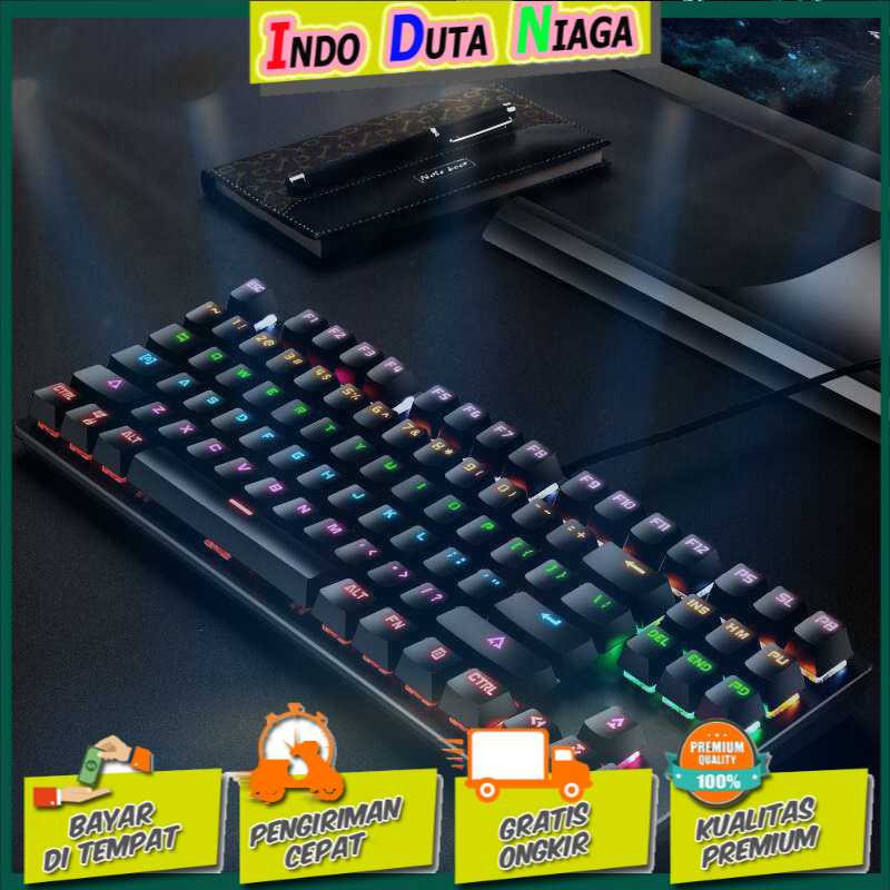 Jual IDN TECH - Leaven Crack Mechanical Keyboard 87 Key Green Axis RGB ...