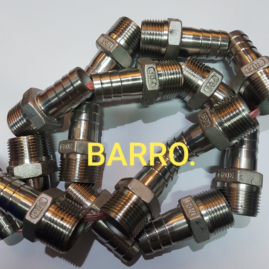 Jual Hose Nepple / Hex Hose SS304 Stainless Steel Nepel Naple Selang 3/ ...