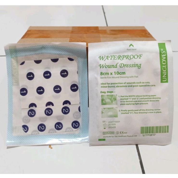 Jual Unigloves Waterproof Wound Dressing 8x10cm / Plester Steril Anti ...