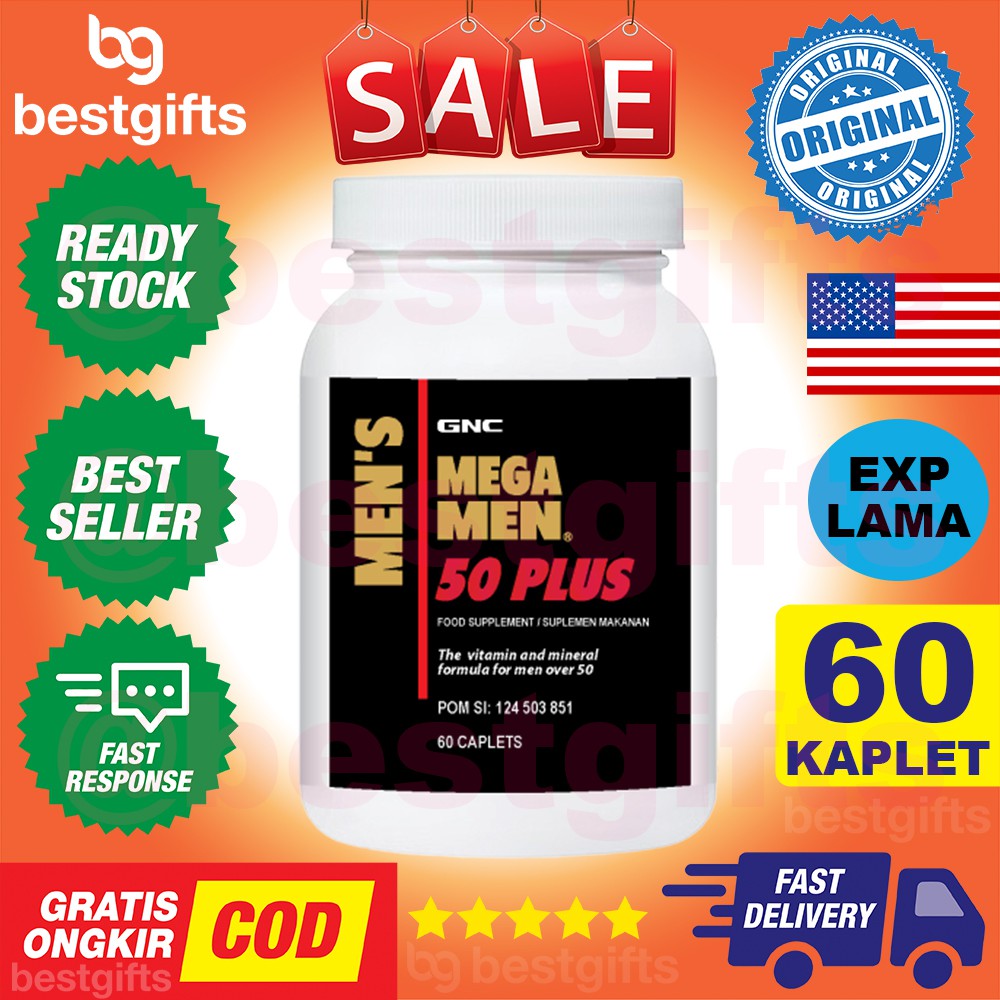 Jual GNC MEN'S MEGA MEN 50 PLUS MULTIVITAMIN MULTI VITAMIN AND MINERAL ...