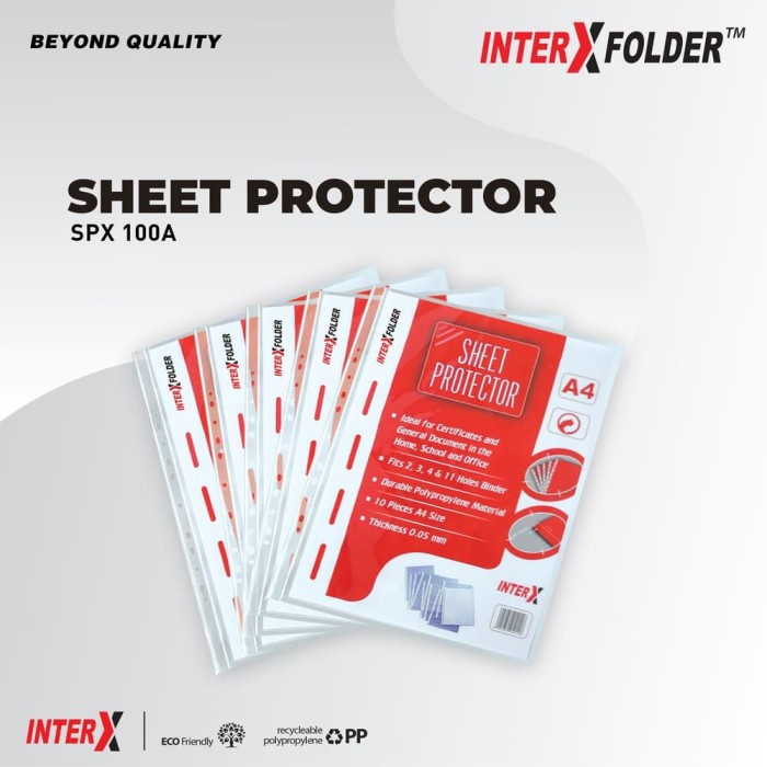 Jual Sheet Protector / PP Pockets Inter X Folder Folio A4 Isi 10 Lembar ...
