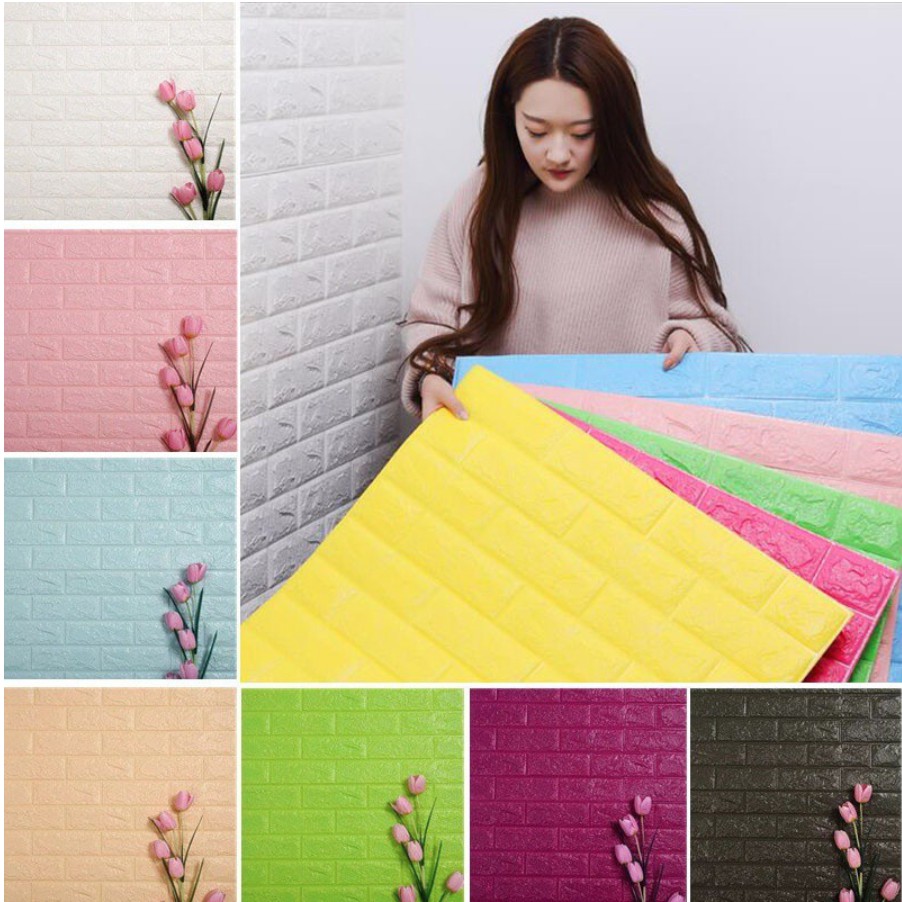 Jual Wallpaper Dinding Foam 3D KECIL Motif Batu Bata / walpaper dinding ...