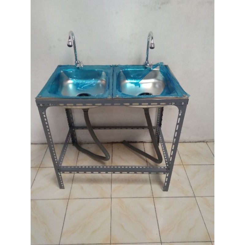 Jual wastafel portabel/bak cuci piring portable 2bak/80x50 | Shopee ...