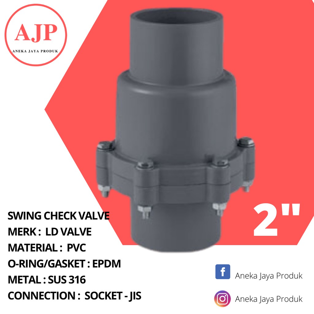 Jual SWING CHECK VALVE PVC - LD VALVE - 2 INCI | Shopee Indonesia