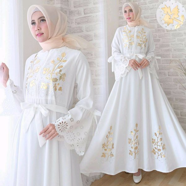 Jual ns FC Holla maxi white gamis syari hitam putih abu merah dress ...
