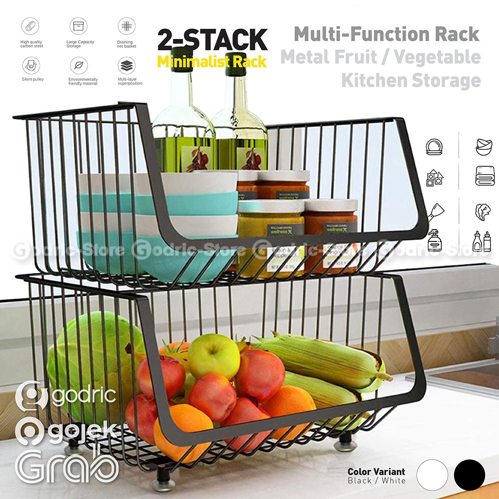 Jual Rak Buah Rack Sayur Dapur 2 LAYER Stainless Tempat Penyimpanan ...