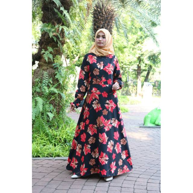 Jual Real Pic Maxi Syari Dress Muslimah Wolfis Premium Grade A Fire ...