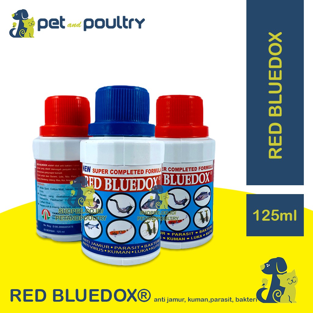 Jual RED BLUEDOX 125 ML OBAT BAKTERI VIRUS JAMUR PARASIT KUMAN KUTU ...