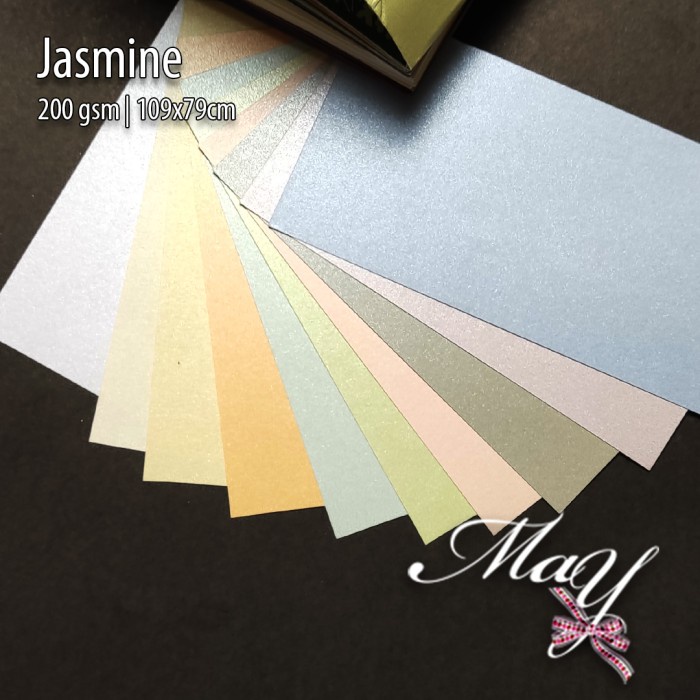 Jual Kertas Fancy JASMINE Glitter Pearl Tebal 200 gsm 109x79cm PLANO ...