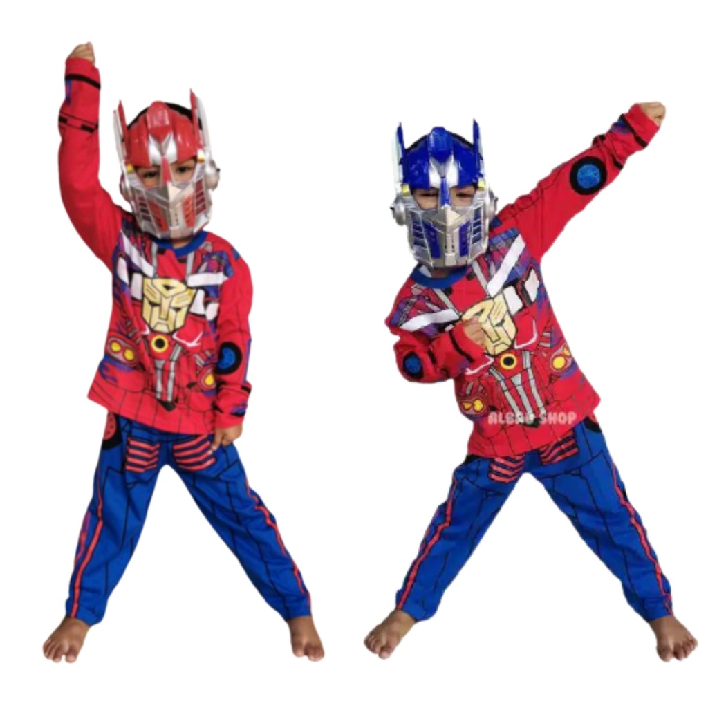 Jual Baju Kostum Anak Robot Transformers Optimus Prime Dapat Topeng ...