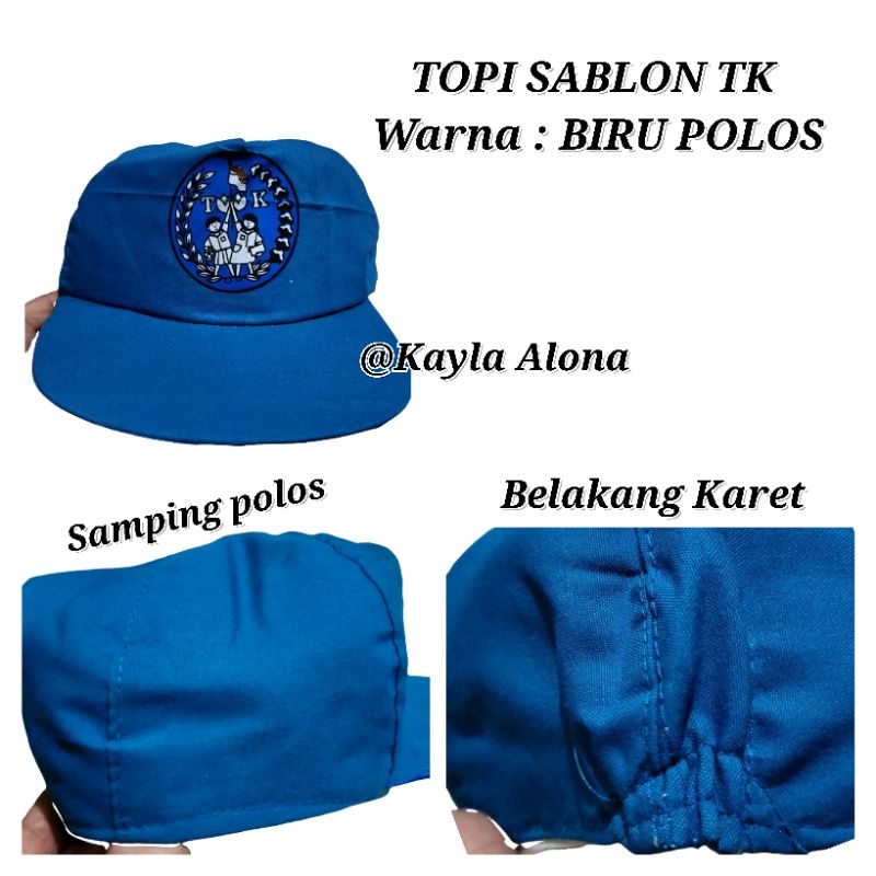 Jual TOPI SABLON TK Warna : Biru Polos | Shopee Indonesia