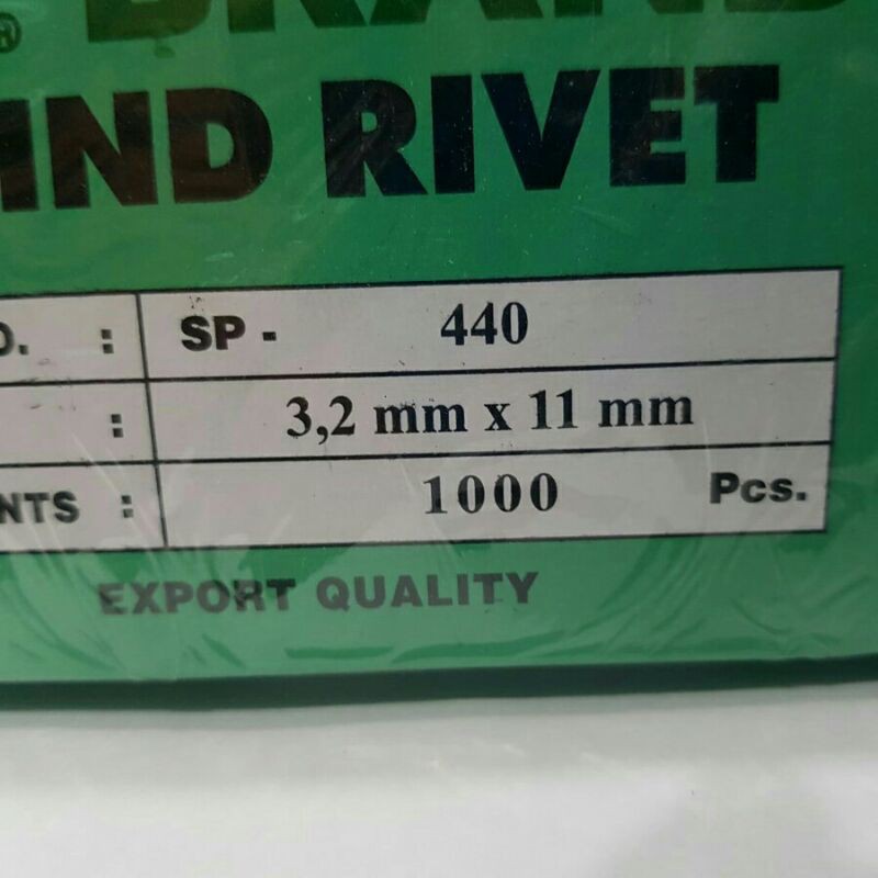 Jual SIP Paku Rivet 440 ukuran 3,2x11mm / Blind Rivet Aluminium / isi ...