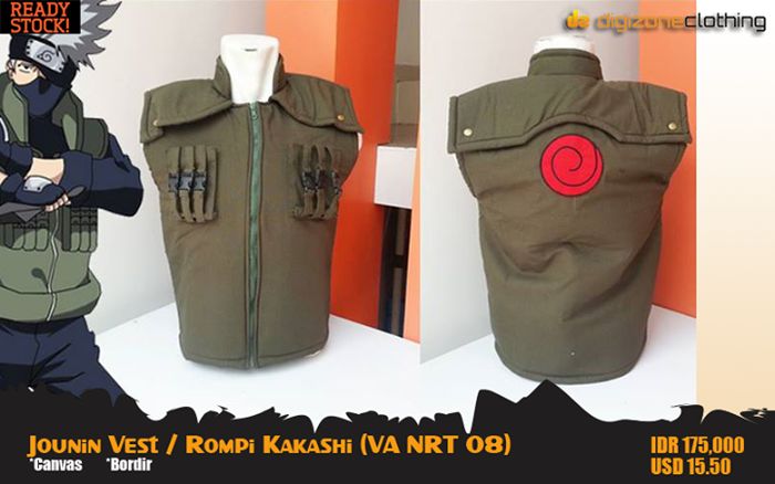 Jual Jounin Vest / Rompi Kakashi (Naruto Vest - VA NRT 08) - L | Shopee ...