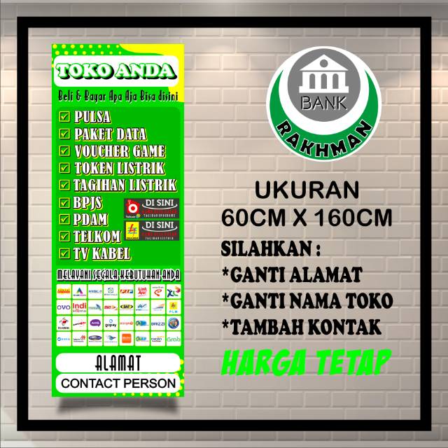 Jual SPANDUK BANNER | PPOB/ PULSA/ LOKET | UKURAN 60CM X 160CM | Shopee ...