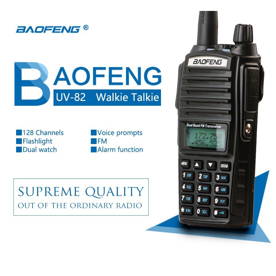 Jual HT Dual Band Baofeng BF UV82 Double PTT 5 Watt Baterai Besar | Shopee Indonesia