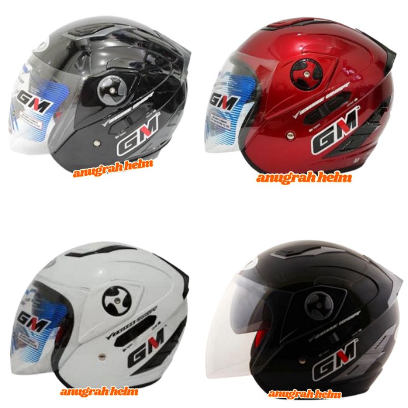 Jual HELM GM INTERCEPTOR SOLID DOUBLE VISOR | Shopee Indonesia