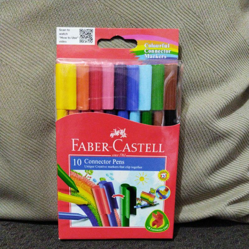 Jual FABER - CASTELL CONNECTOR PENS 10 WARNA (FREE 1 PENSIL 2B ...