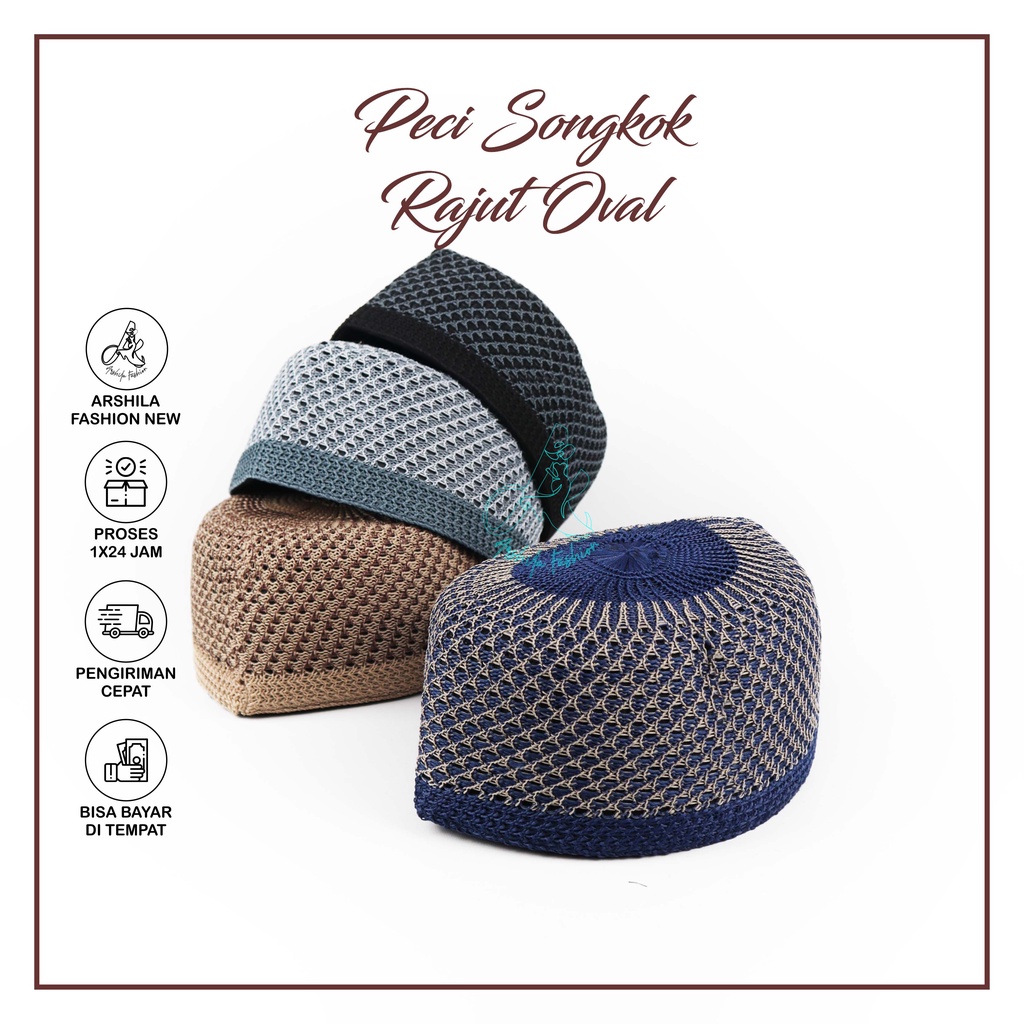 Jual Peci Rajut Songkok SPON Oval DEWASA Dan Anak | Shopee Indonesia