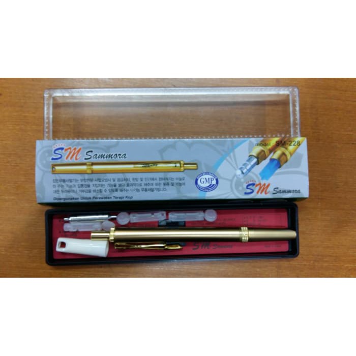 Jual Lancing Device / Pen Bekam Stainless Gold Dus Hijau SM 228 ...
