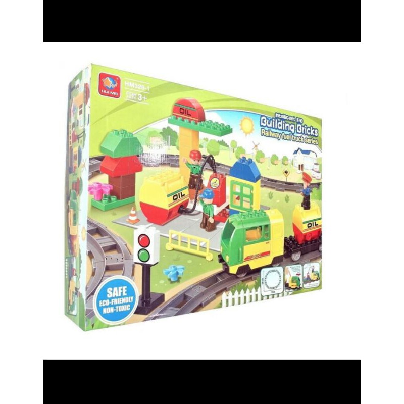Jual Train Police Railway Fuel Station HM326 Hui Mei / mainan anak ...