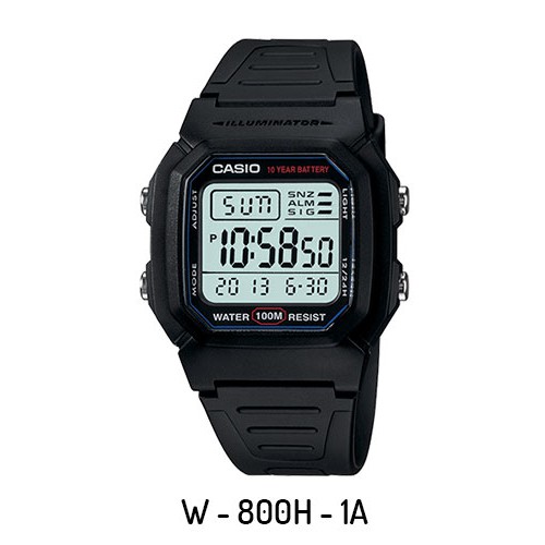 Jual Casio Original W-800H Jam Tangan Pria - Digital - Karet - Hitam | Shopee Indonesia